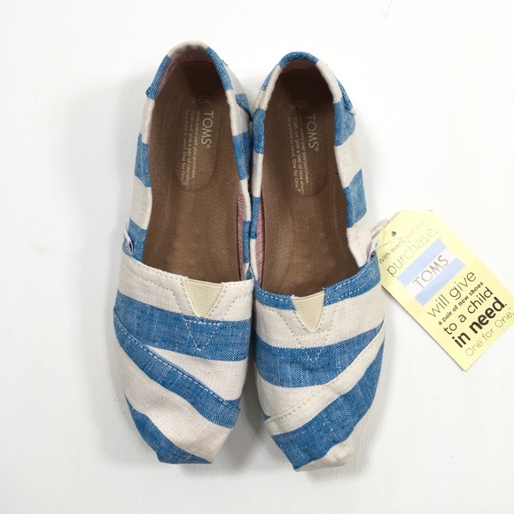 Toms | Shoes | Toms Blue White Stripe Classics Item 23164 | Poshmark